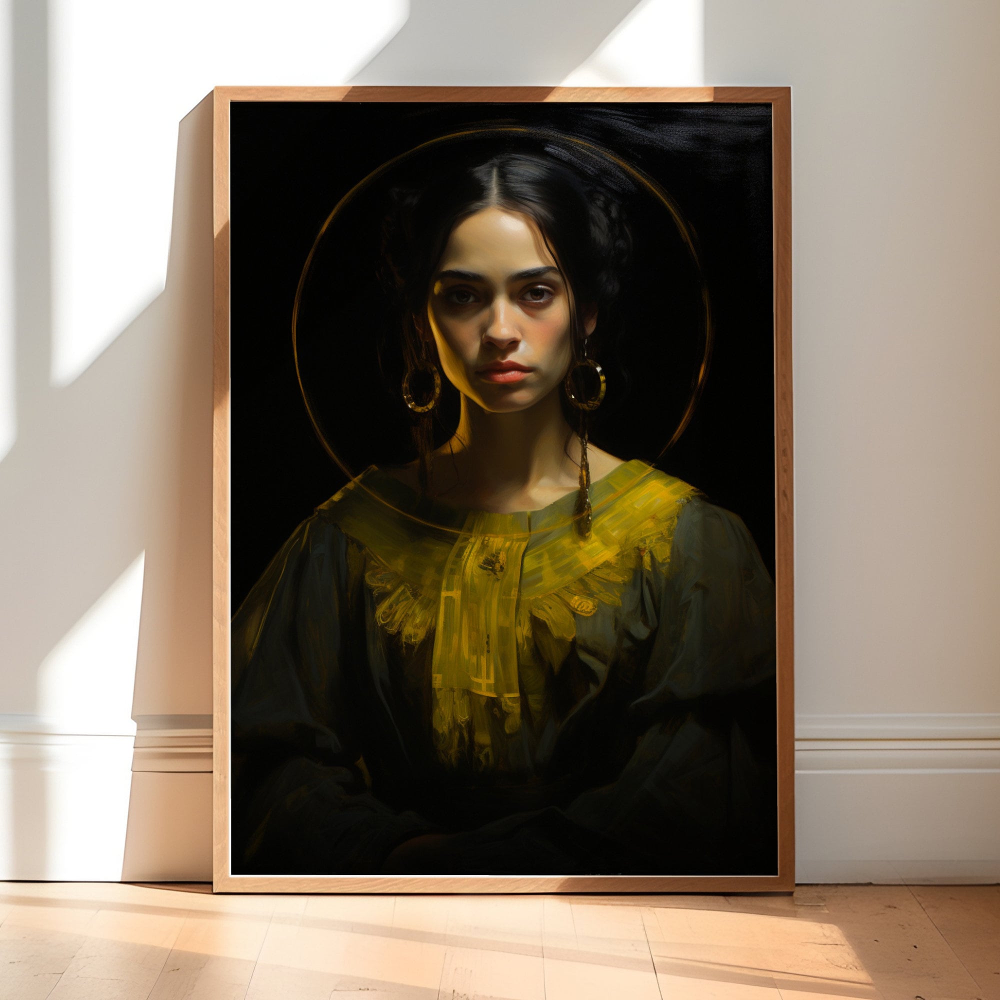 Printable Moody Latina Woman Portrait Ai-generated Vintage Printable ...