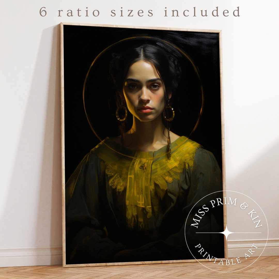 Printable Moody Latina Woman Portrait | Ai-generated Vintage Printable ...
