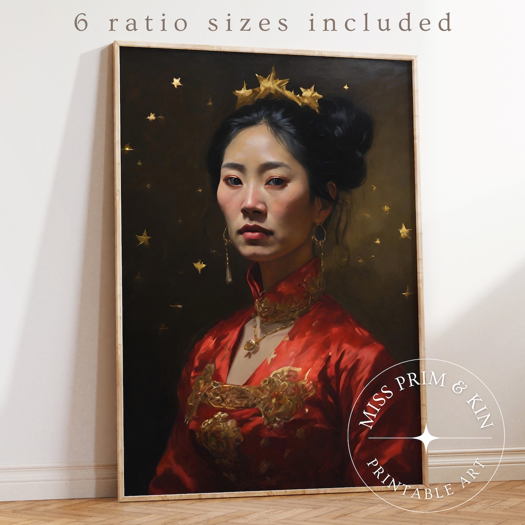Printable Asian Woman Art | Unique Birthday Gift for Her | Ai-generated ...