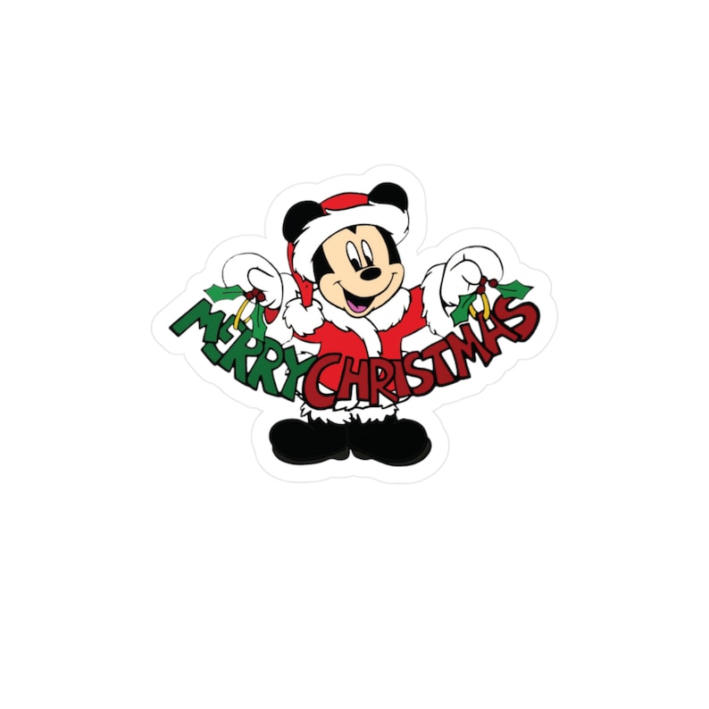 Disney Mickey Mouse Merry Christmas Sticker - Etsy