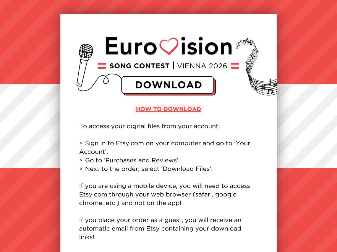 Eurovision 2026 Sweepstake Kit | Eurovision Song Contest Party Game ...