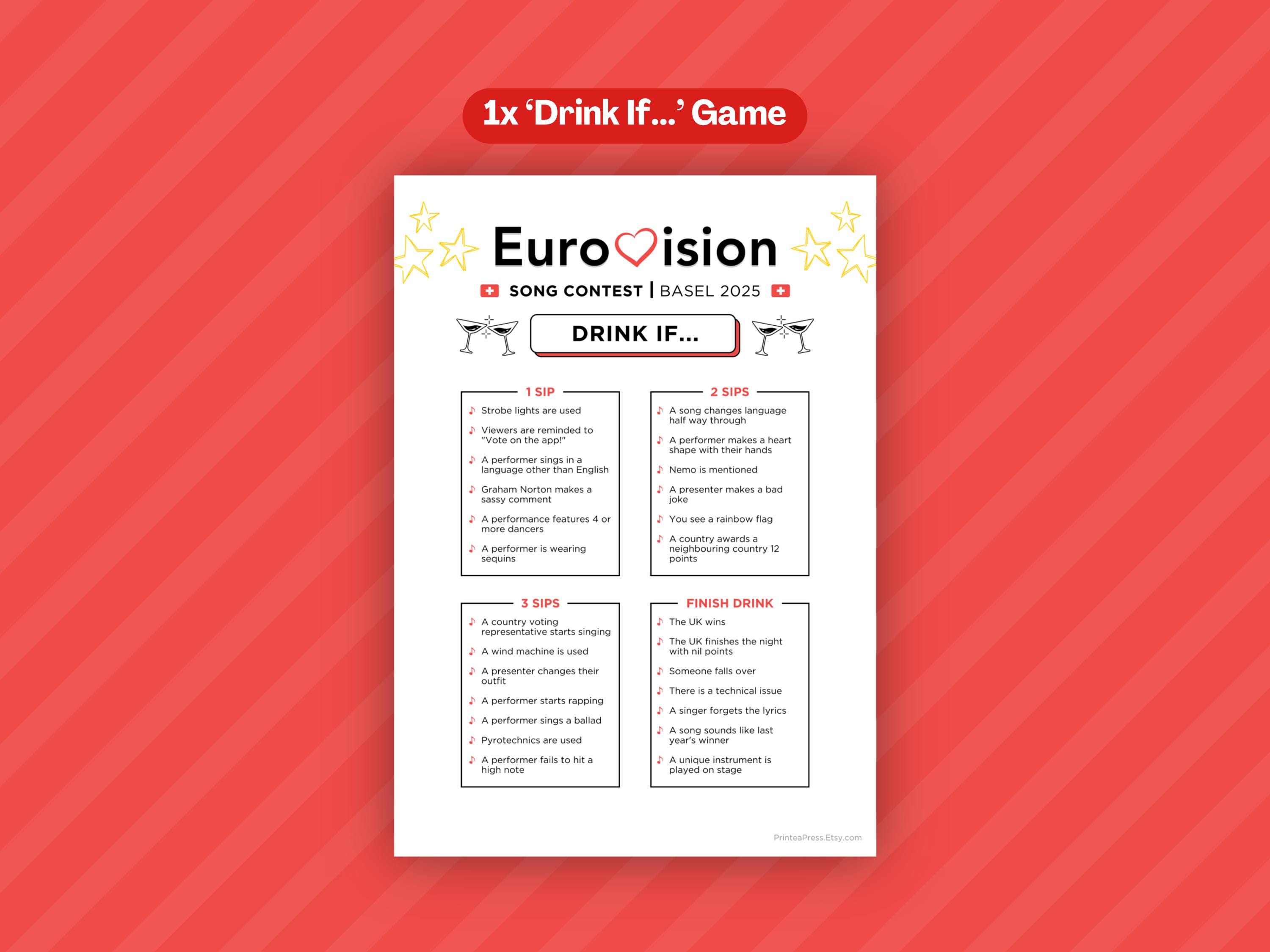 Eurovision 2025 Party Pack | Party Bundle | Eurovision Song Contest ...