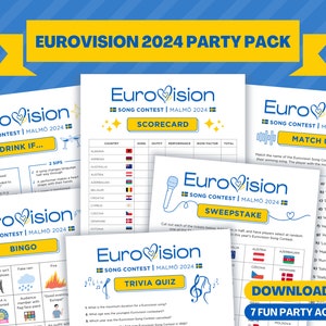 Eurovision 2024 Party Pack Party Bundle Eurovision Song Contest Party ...