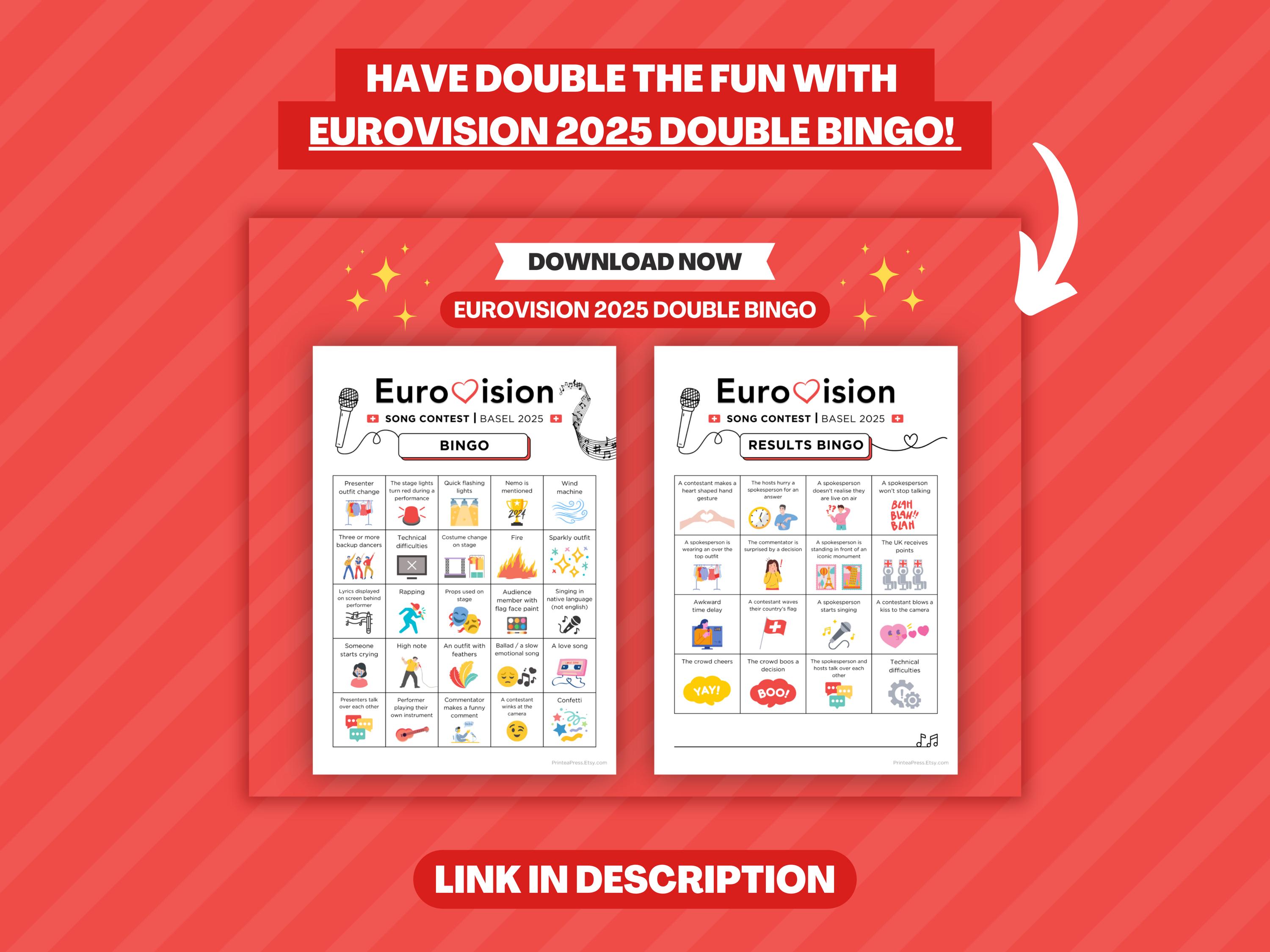 Eurovision 2025 Bingo Sheets (15 Player Cards) | Eurovision Song ...