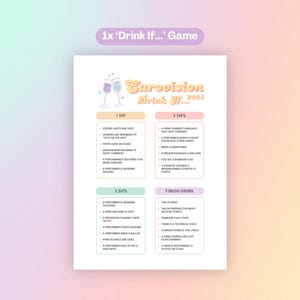 Eurovision 2025 Drinking Game | Eurovision Song Contest Party Game ...