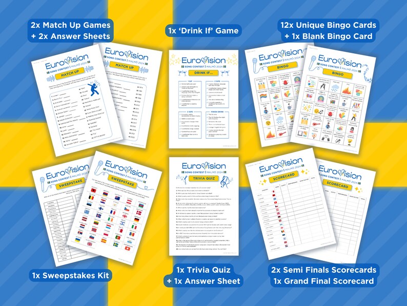 Eurovision 2024 Party Pack Party Bundle Eurovision Song Contest Party ...