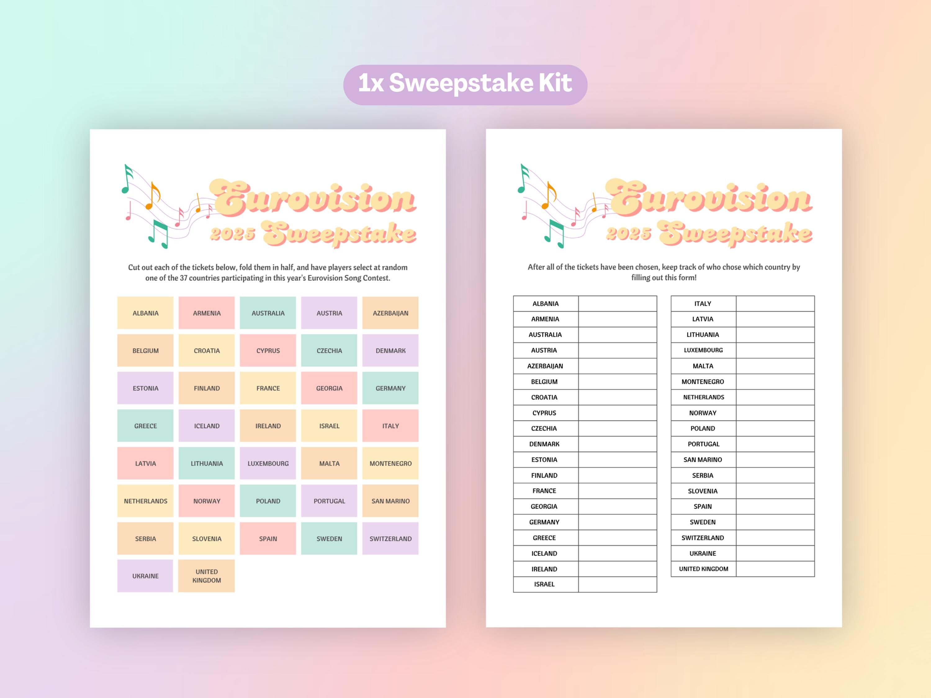 Eurovision 2025 Party Pack | Party Bundle | Eurovision Song Contest ...