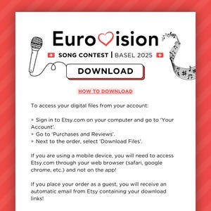 Eurovision 2025 Sweepstake Kit | Eurovision Song Contest Party Game ...