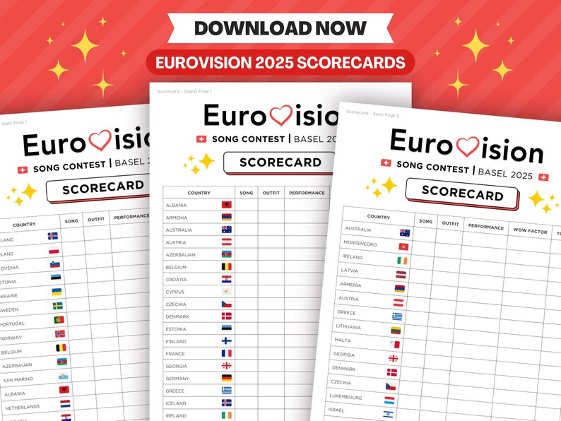 Eurovision 2025 Scorecards | Semi-finals & Grand Final | Eurovision ...