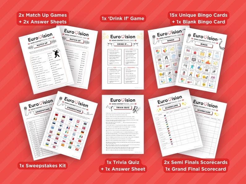 Eurovision 2025 Party Pack | Party Bundle | Eurovision Song Contest ...