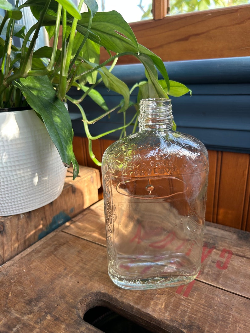 Vintage Golden Wedding Pure Rye Whiskey Glass Bottle - Etsy