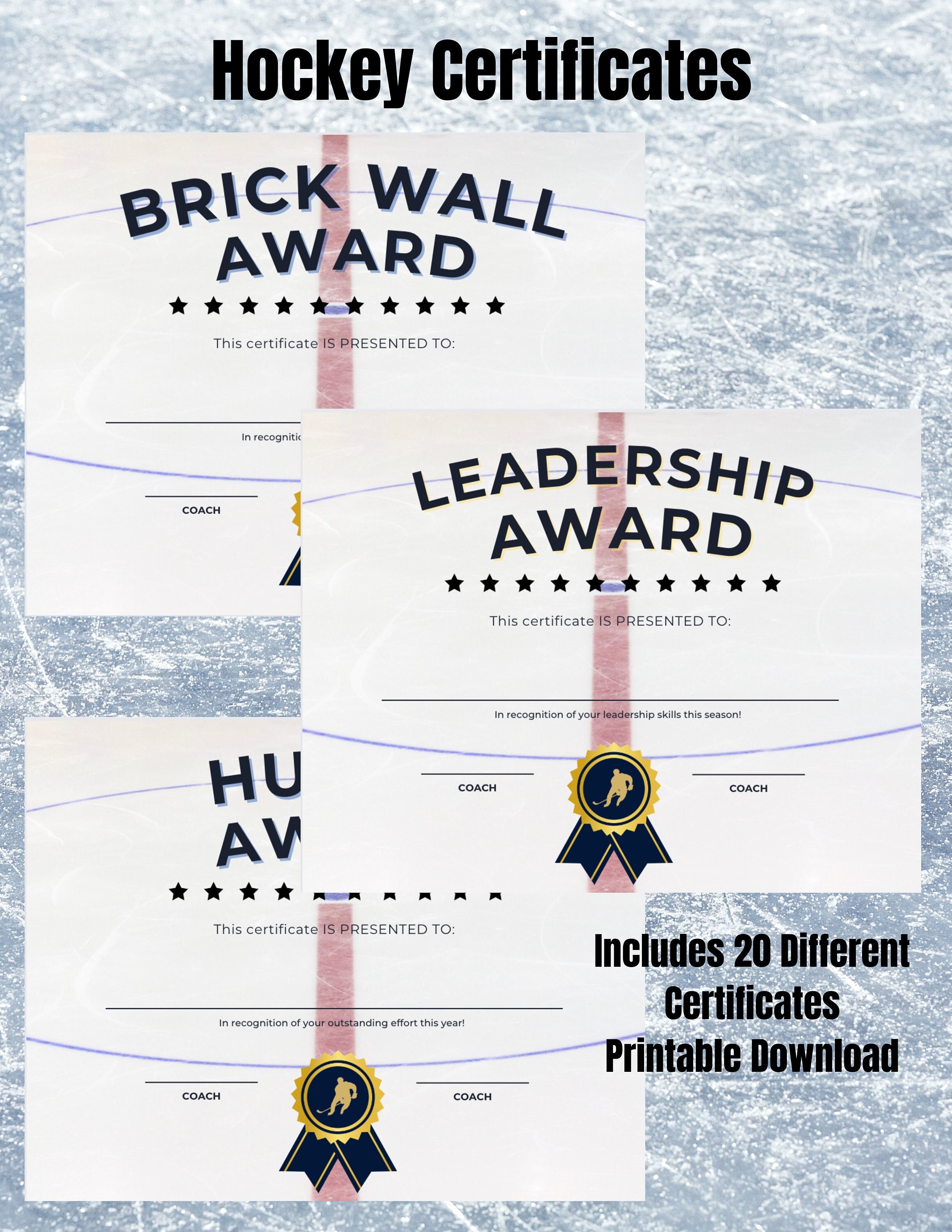 Hockey Awards/certificates Digital Download/printables - Etsy