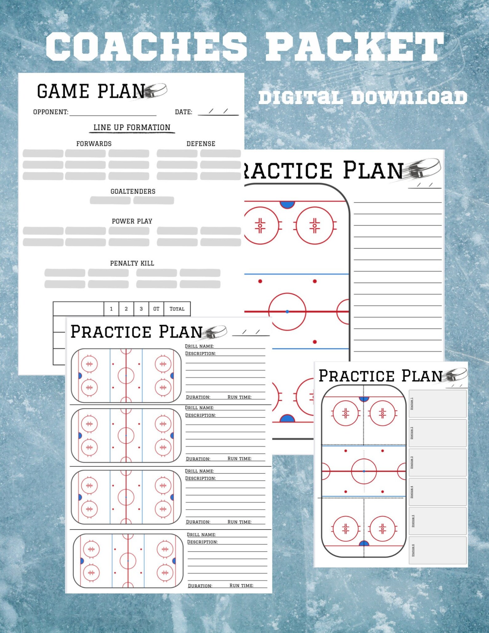 Hockey Coaches Printable PDF Packet - Etsy