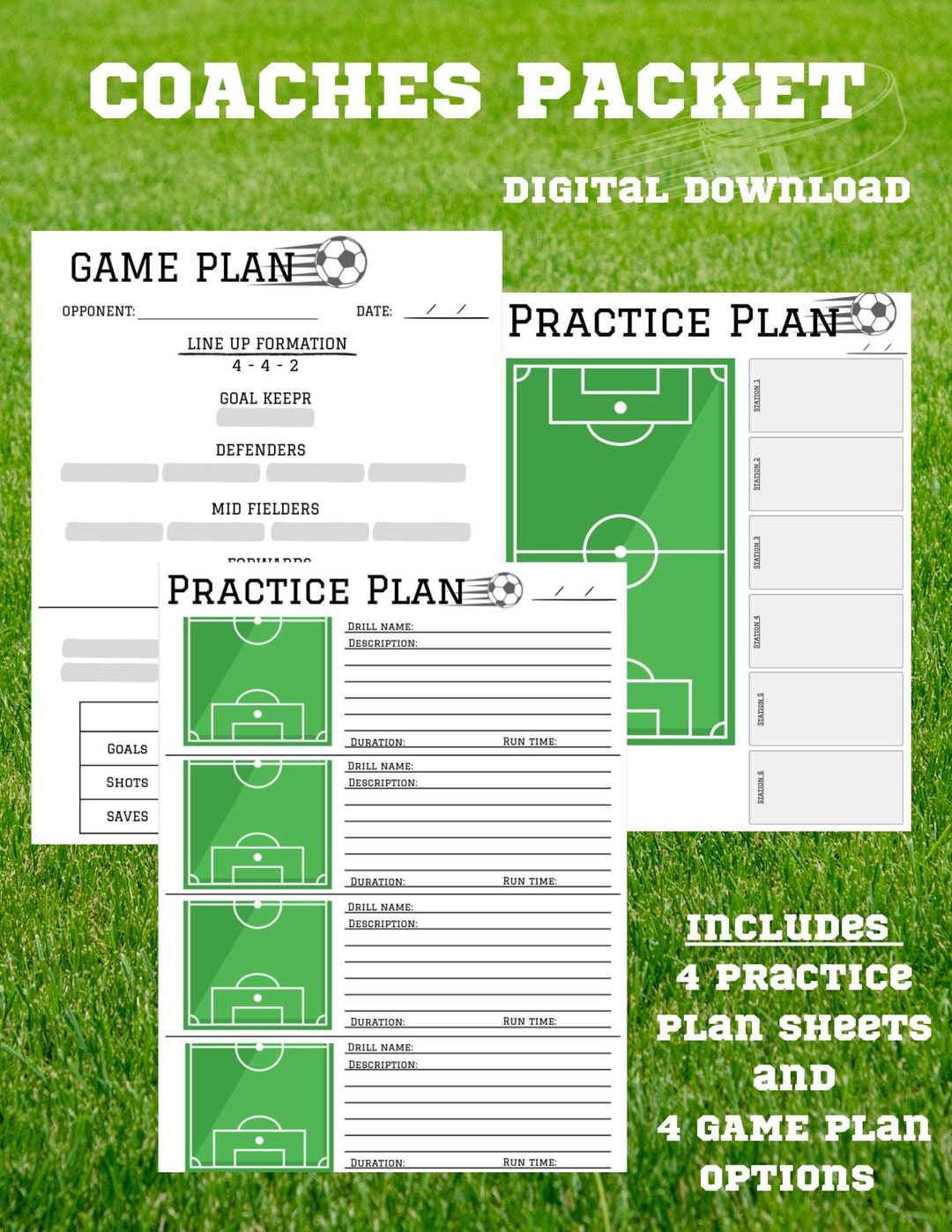 Soccer Coaches Printable PDF Packet - Etsy