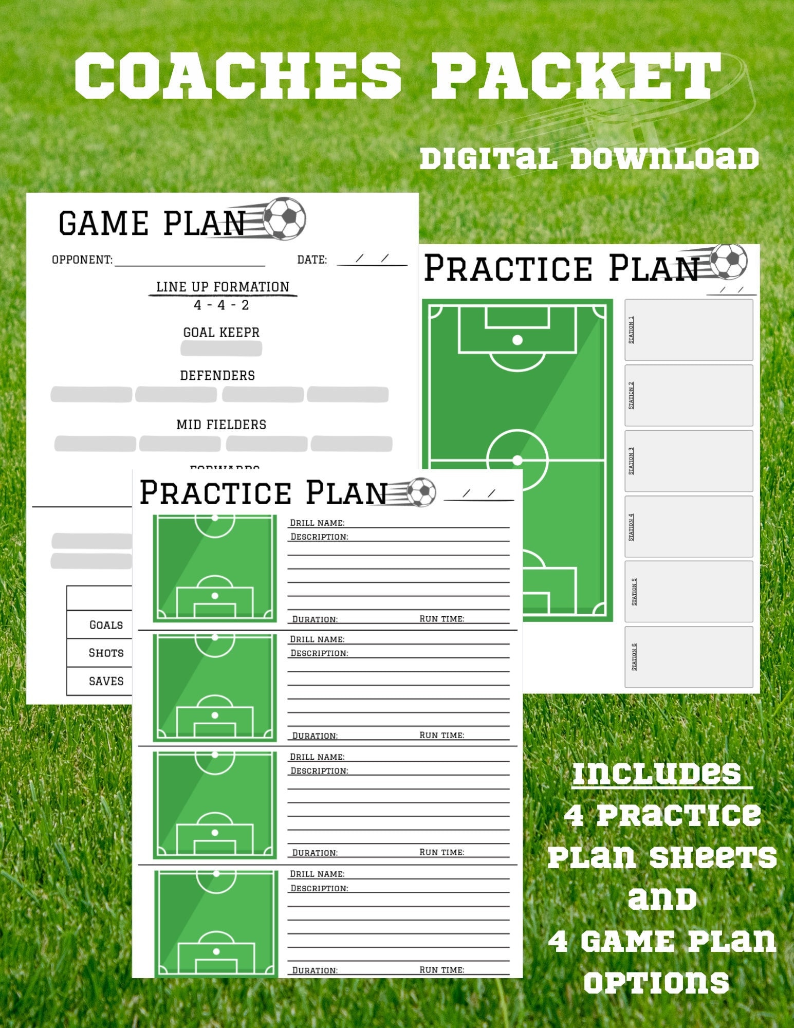 Soccer Coaches Printable PDF Packet - Etsy