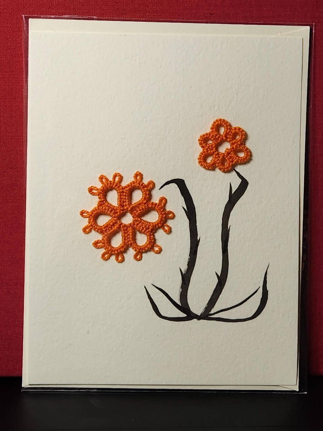 Tatted Lace Embellished Blank Greeting Card - Etsy