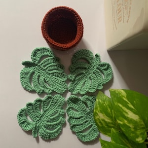 Monstera Leaf Coasters Crochet Pattern, Video Tutorial and PDF Download - Etsy