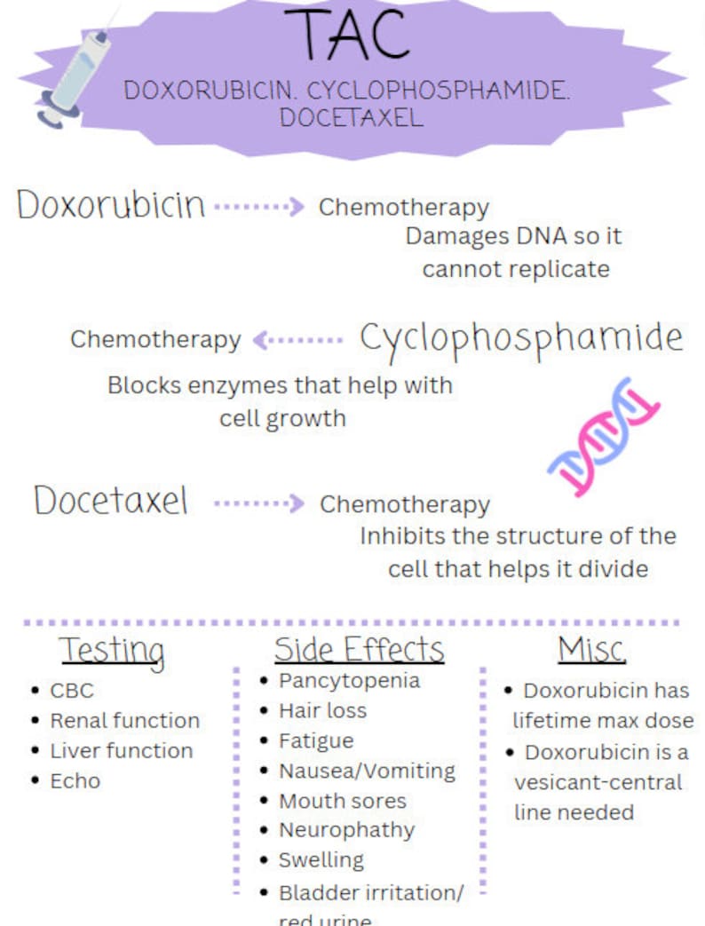 Common Chemotherapy Regimens Study Guide - Etsy