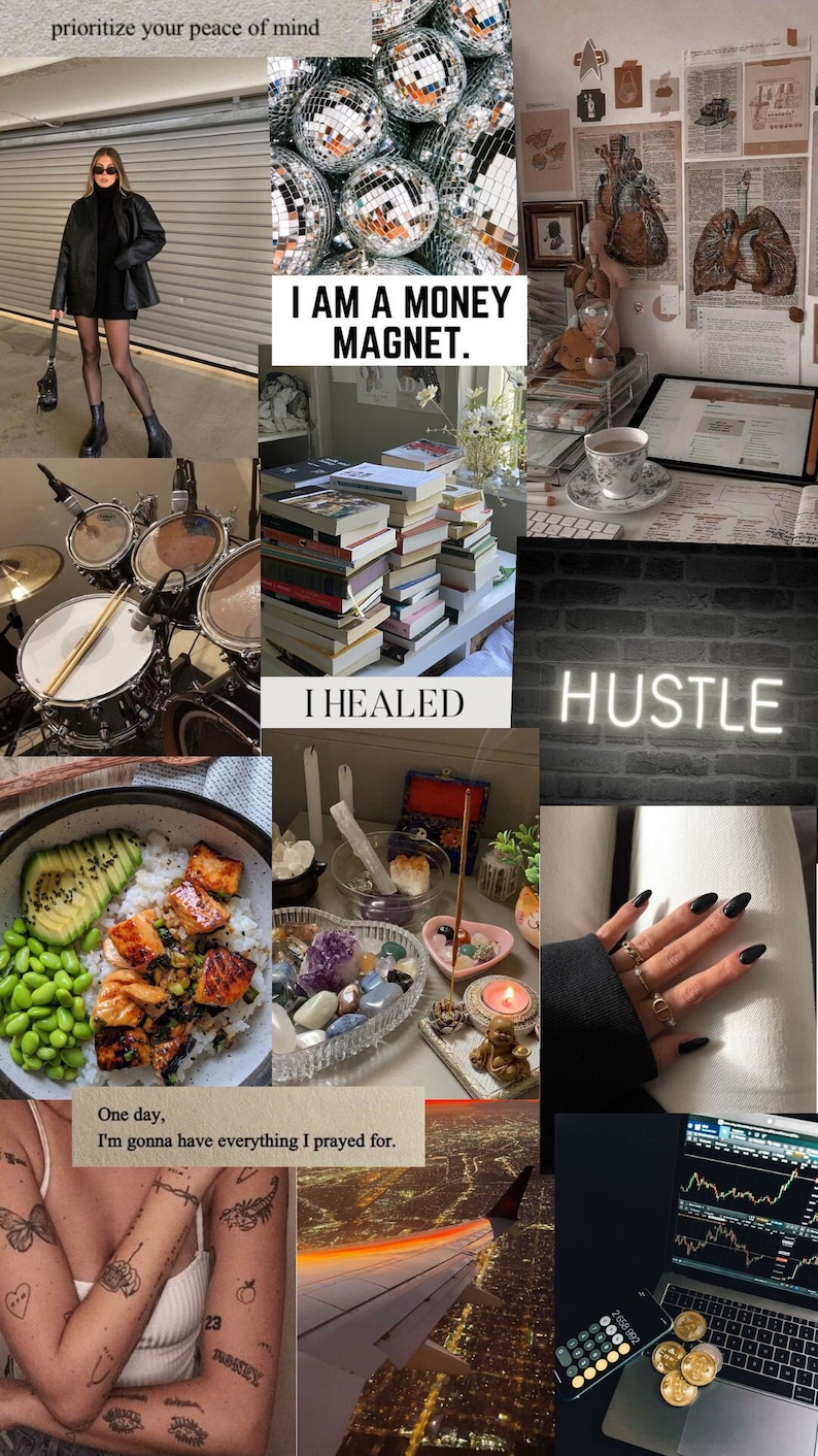 Aesthetic Vision Board | Monthly Vision Board | Goal Board | - Etsy