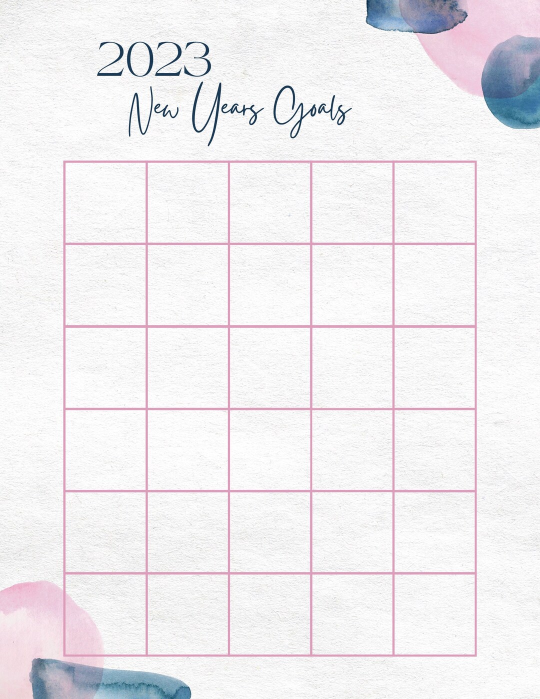 2023 Resolution Bingo | Customizable Bingo Sheet | Goal Tracker | New ...