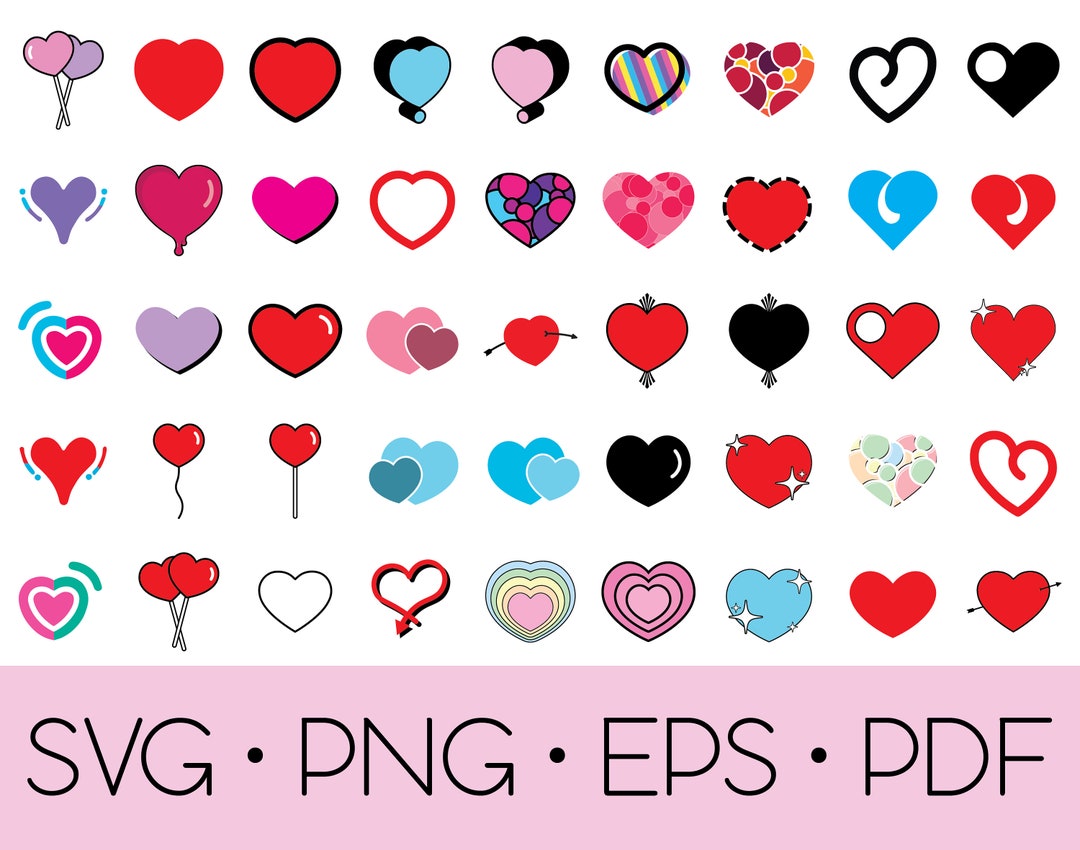 45 Unique Hearts Clip Art Set Cute & Colorful Decorative - Etsy Portugal