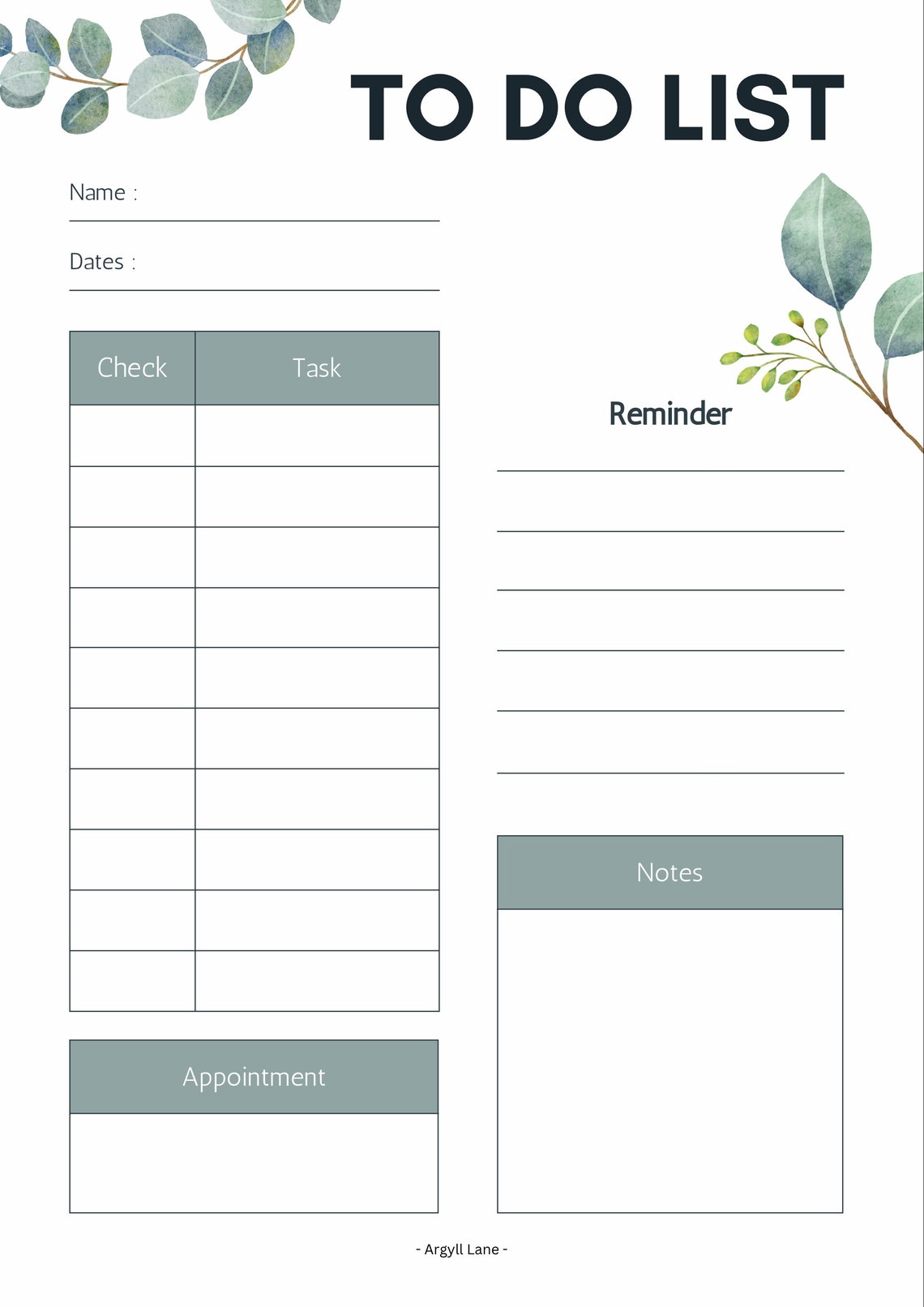 To Do List Printable Simple Tasks List Template Productivity Planner A4 ...