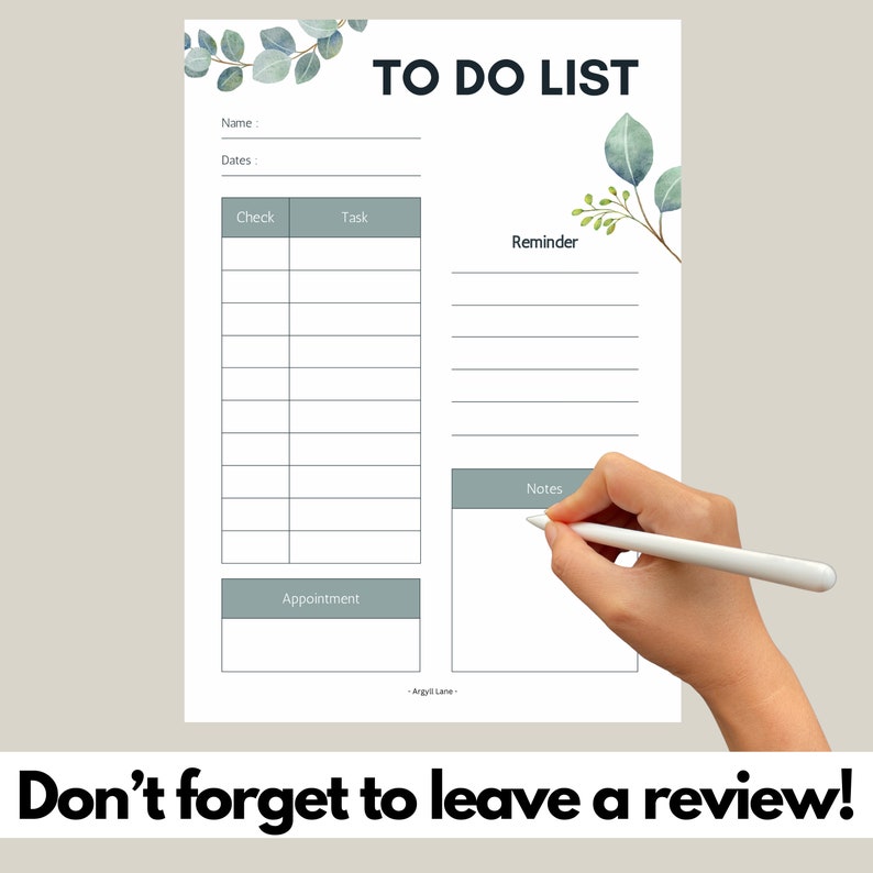 To Do List Printable Simple Tasks List Template Productivity Planner A4 ...