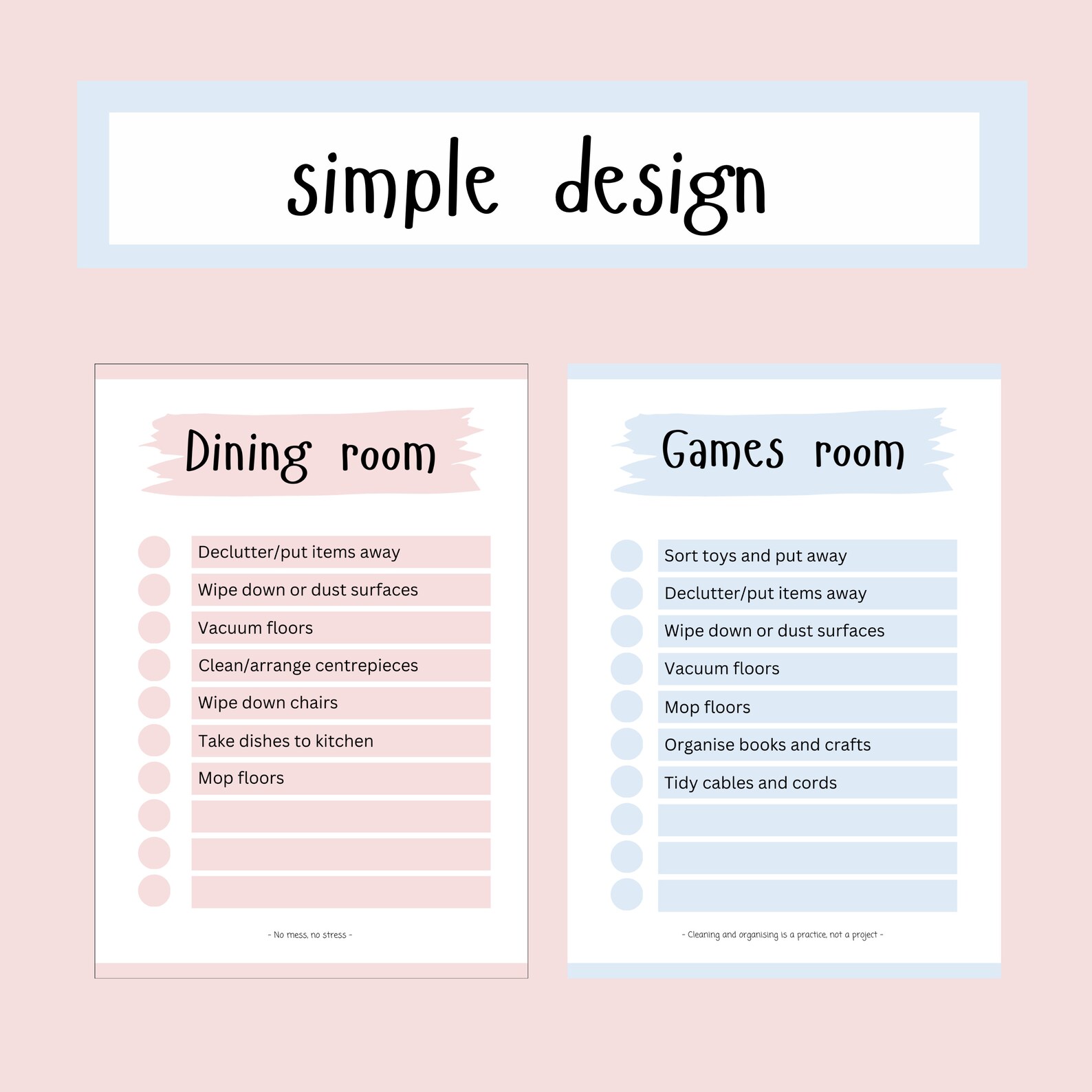 Daily Cleaning Cards Family Chore Chart Cleaning Checklist - Etsy