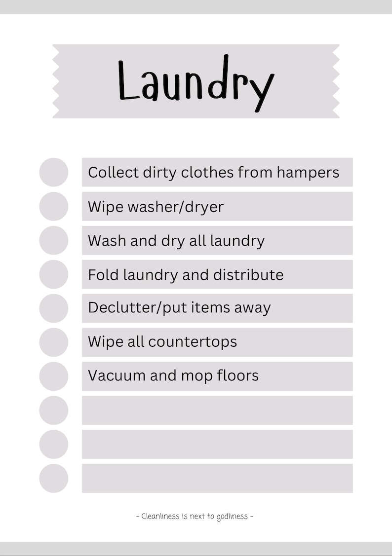 Editable Chore Cards Family Chore Chart Cleaning Checklist Cleaning ...