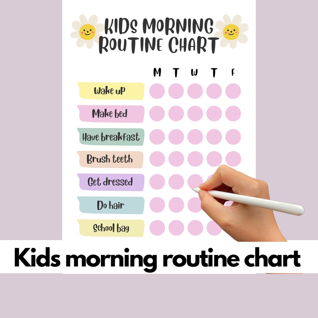 Kids Morning Routine Family Chore Chart Kids Chore Chart Morning ...