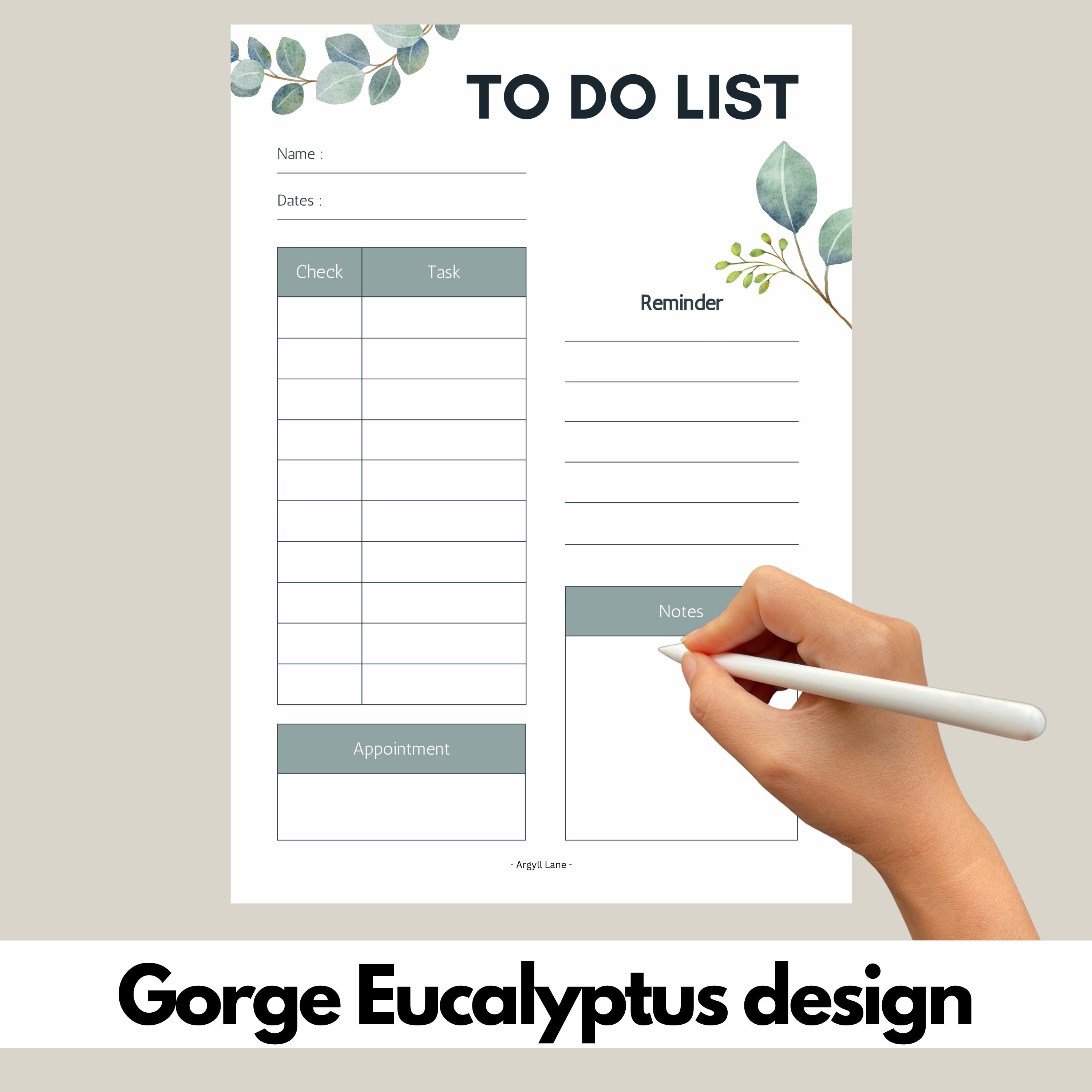 To Do List Printable Simple Tasks List Template Productivity Planner A4 ...