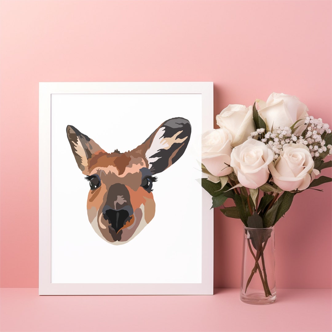 Australian Kangaroo Joey Poster Print Aussie Wall Art Top Sellers - Etsy