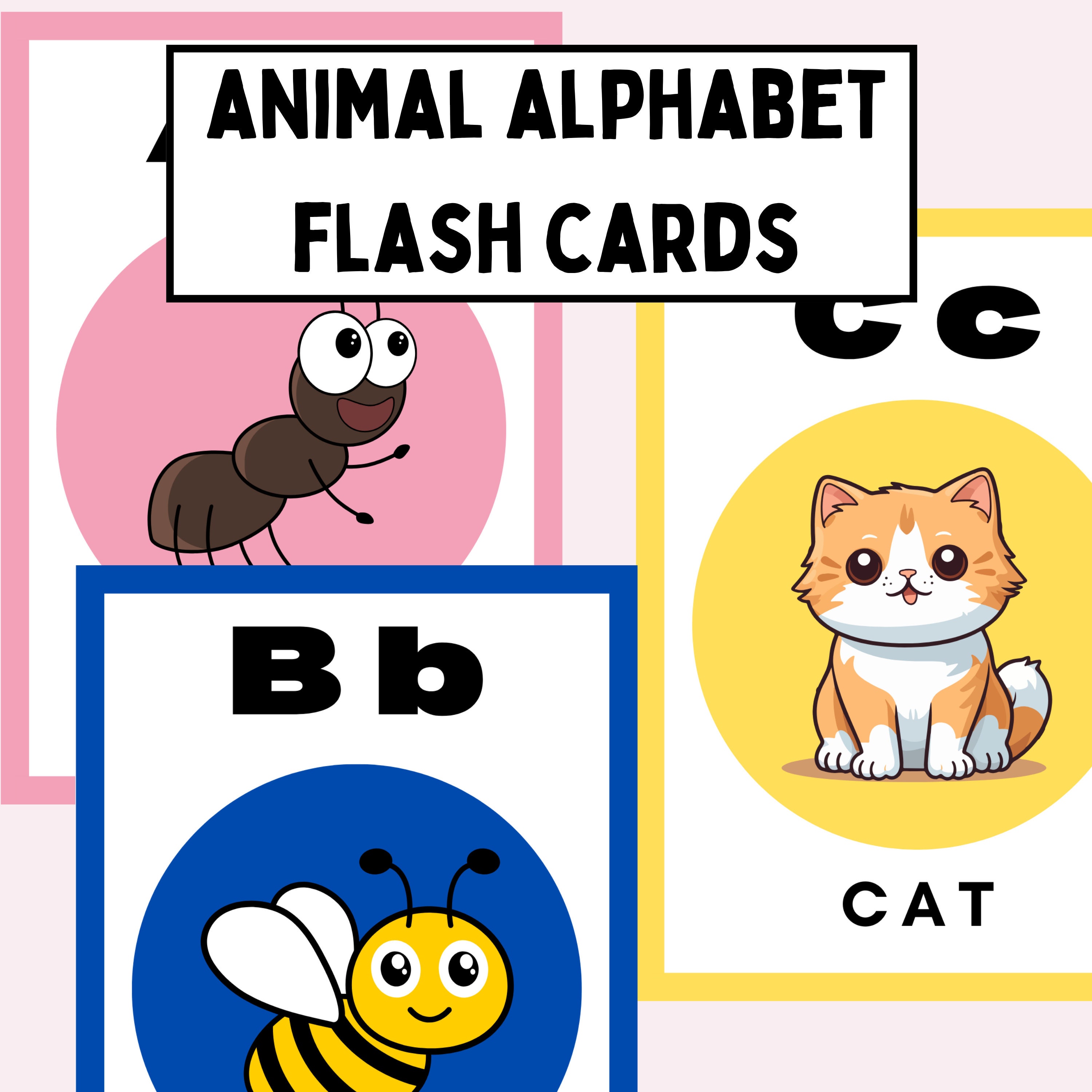 Cute Flash Cards Animal Flash Cards Flash Cards for Kids Colourful ...