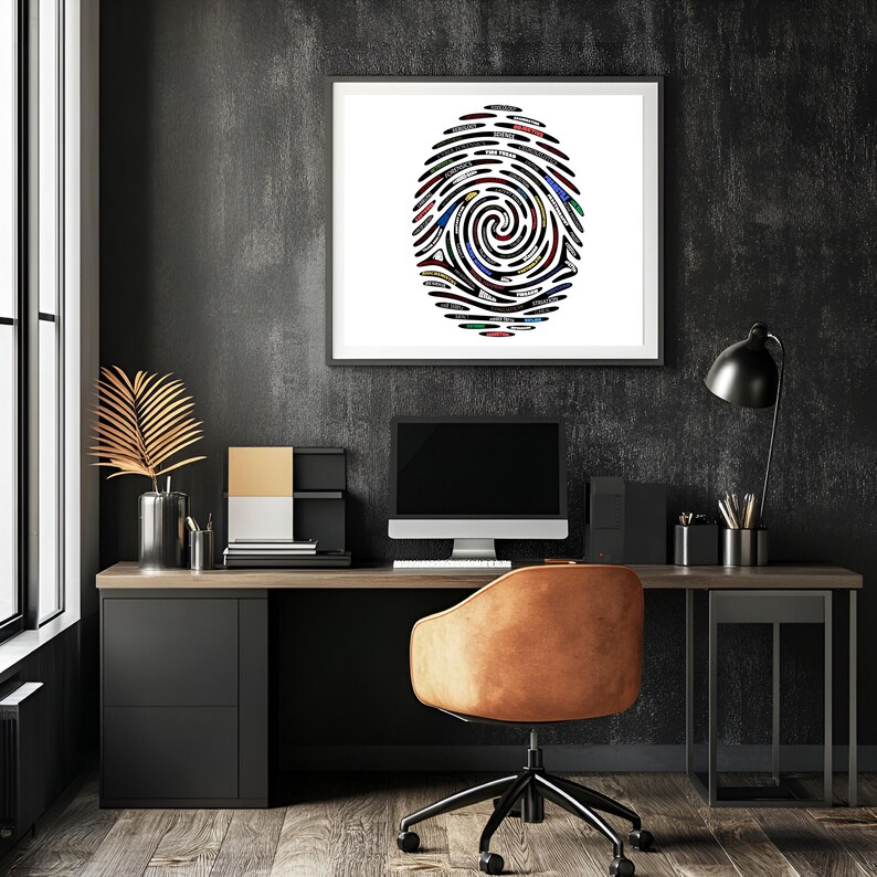 Forensic Fingerprint Typography Wall Art Printable Crime Science Poster ...