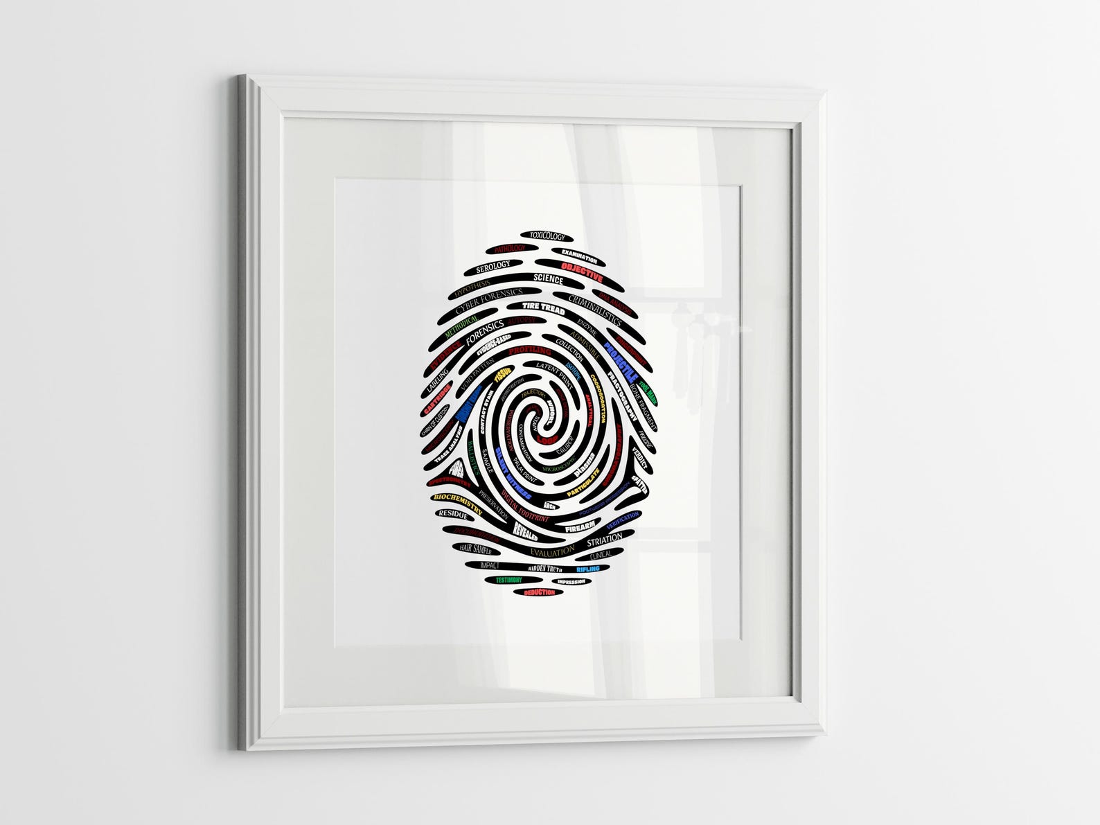 Forensic Fingerprint Typography Wall Art Printable Crime Science Poster ...