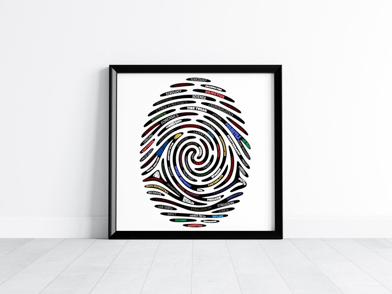 Forensic Fingerprint Typography Wall Art Printable Crime Science Poster ...