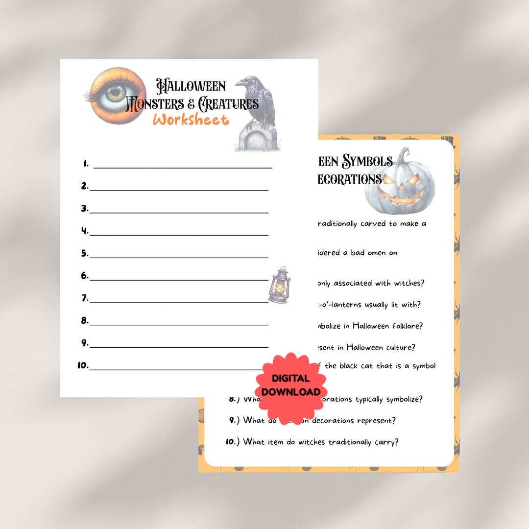 Halloween Trivia Game Bundle Printable Halloween Quiz Worksheets With ...