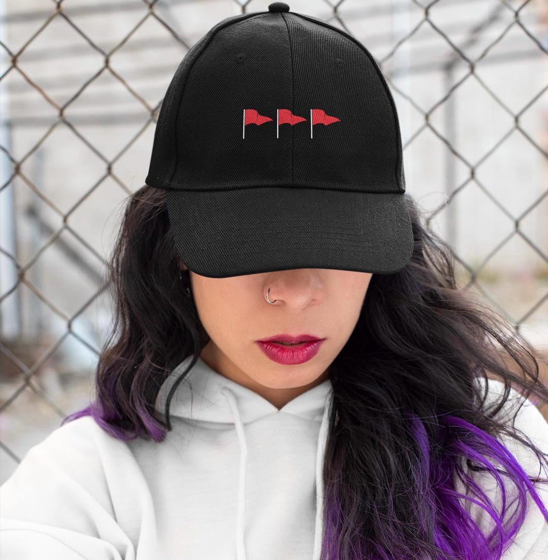 Red Flag Distressed Cap - Etsy