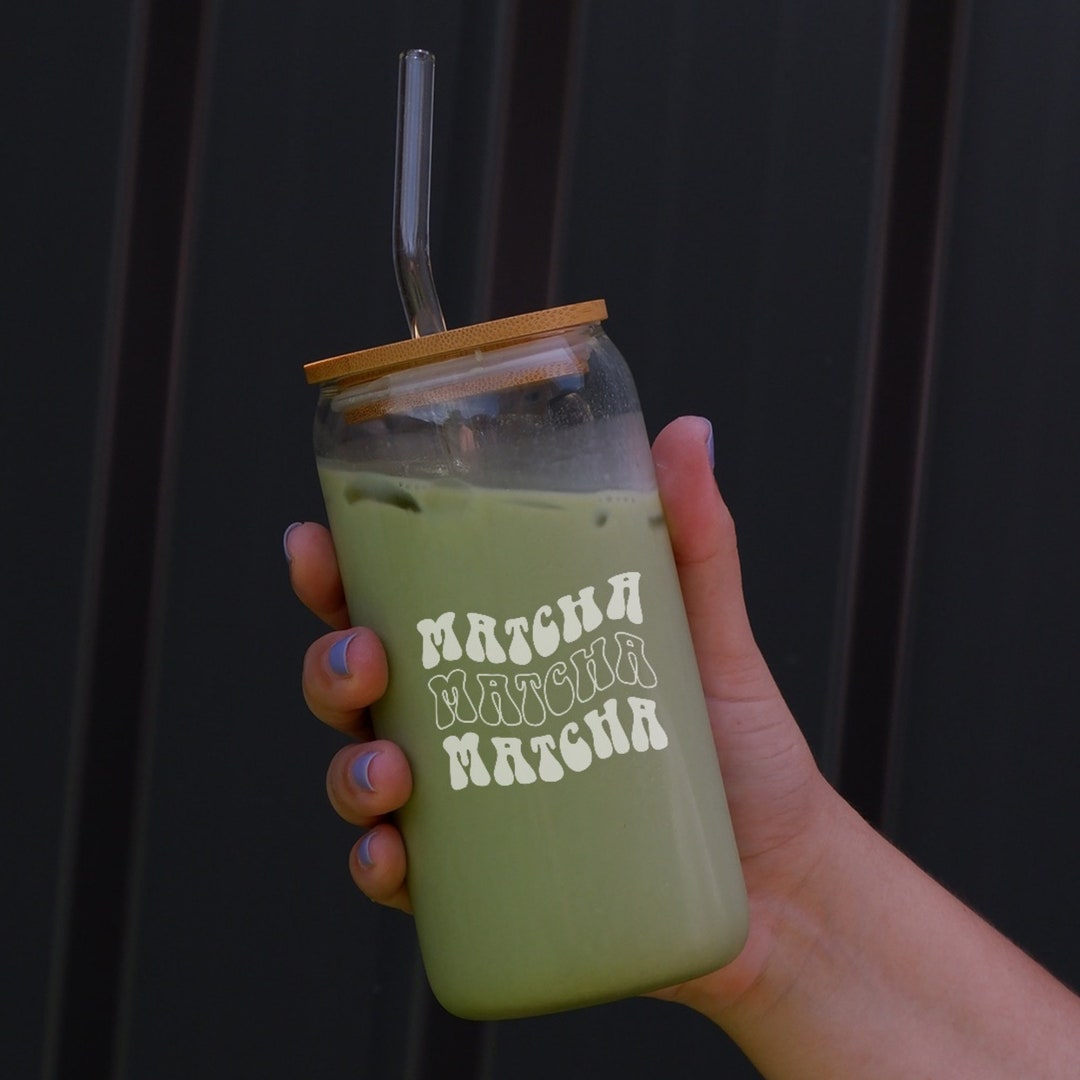 Matcha Iced Matcha Glass Can Glass Coffee Cup Soda Glass Can Trendy Cup ...