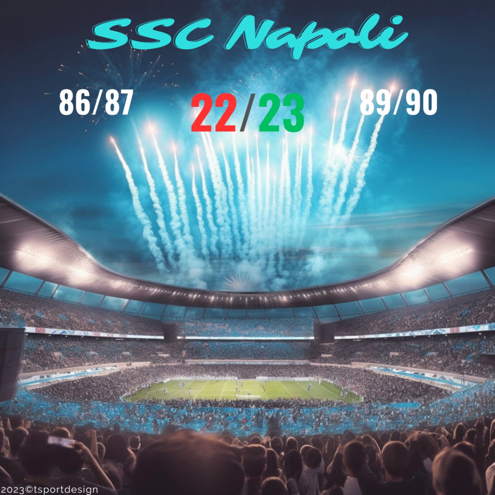 Ssc Napoli Champion of Italy 2022 2023 Poster Digital Design Cover Art ...