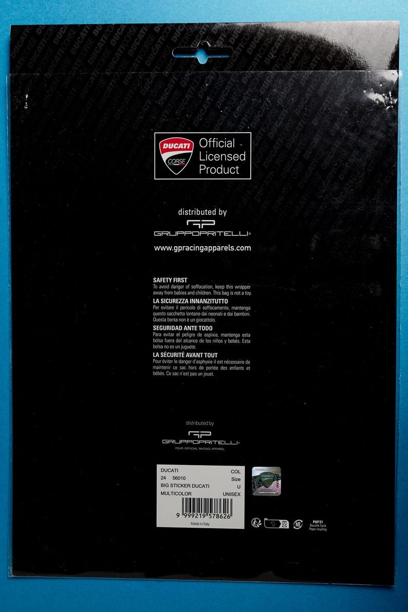Ducati Corse Large Stickers – GRUPPO PRITELLI Sticker for Motorcycle ...
