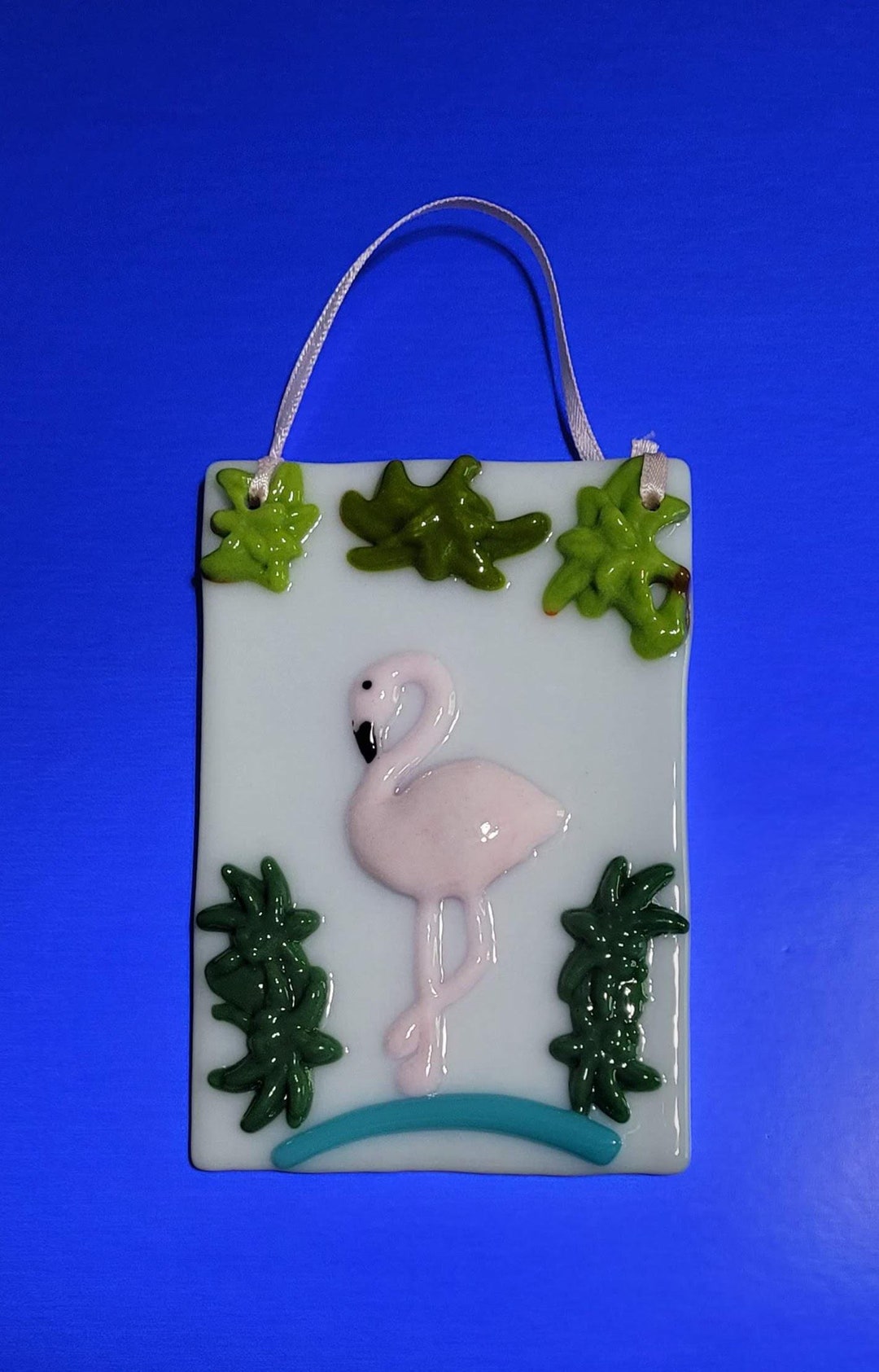 Pink Flamingo Fused Glass Suncatcher - Etsy