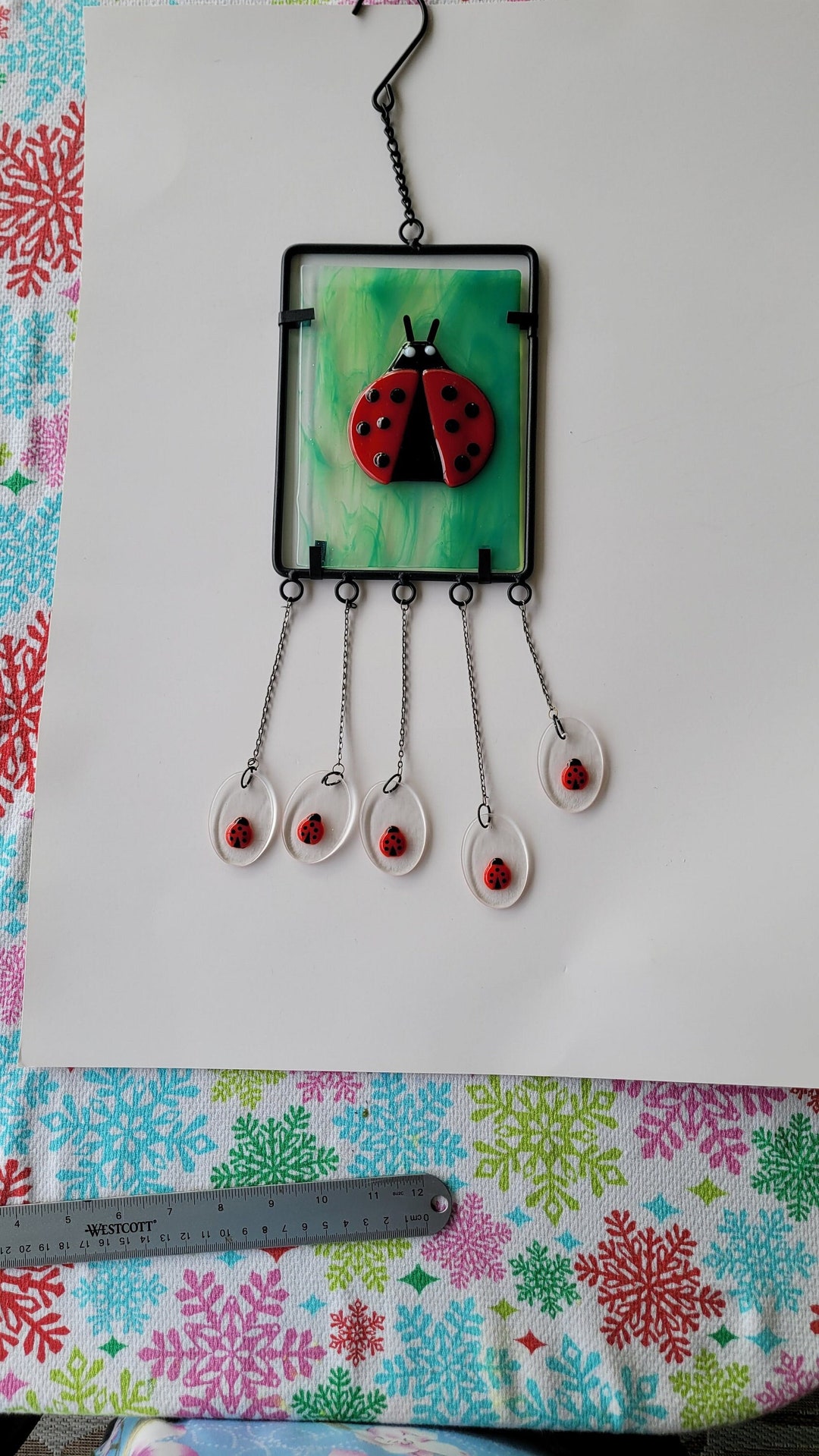 Lady Bug Wind Chime / Fused Glass / FREE SHIPPING - Etsy
