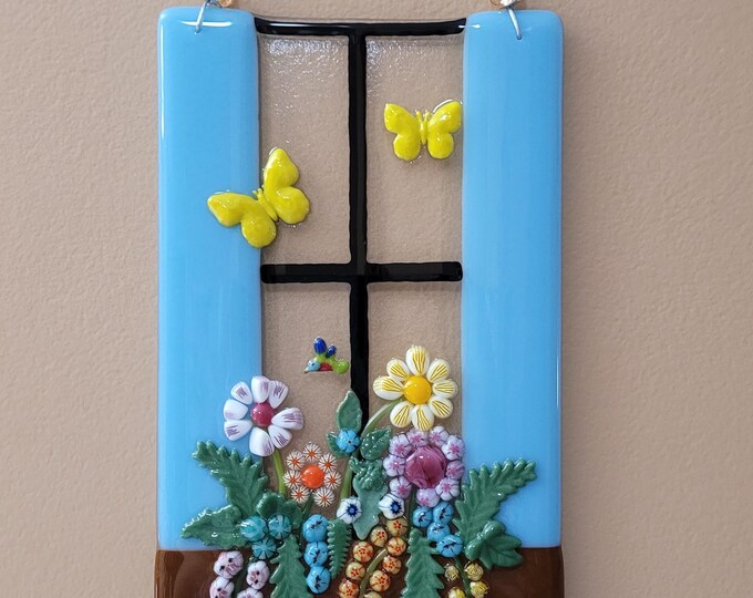 Window Flower Box Hangers/ Fused Glass - Etsy