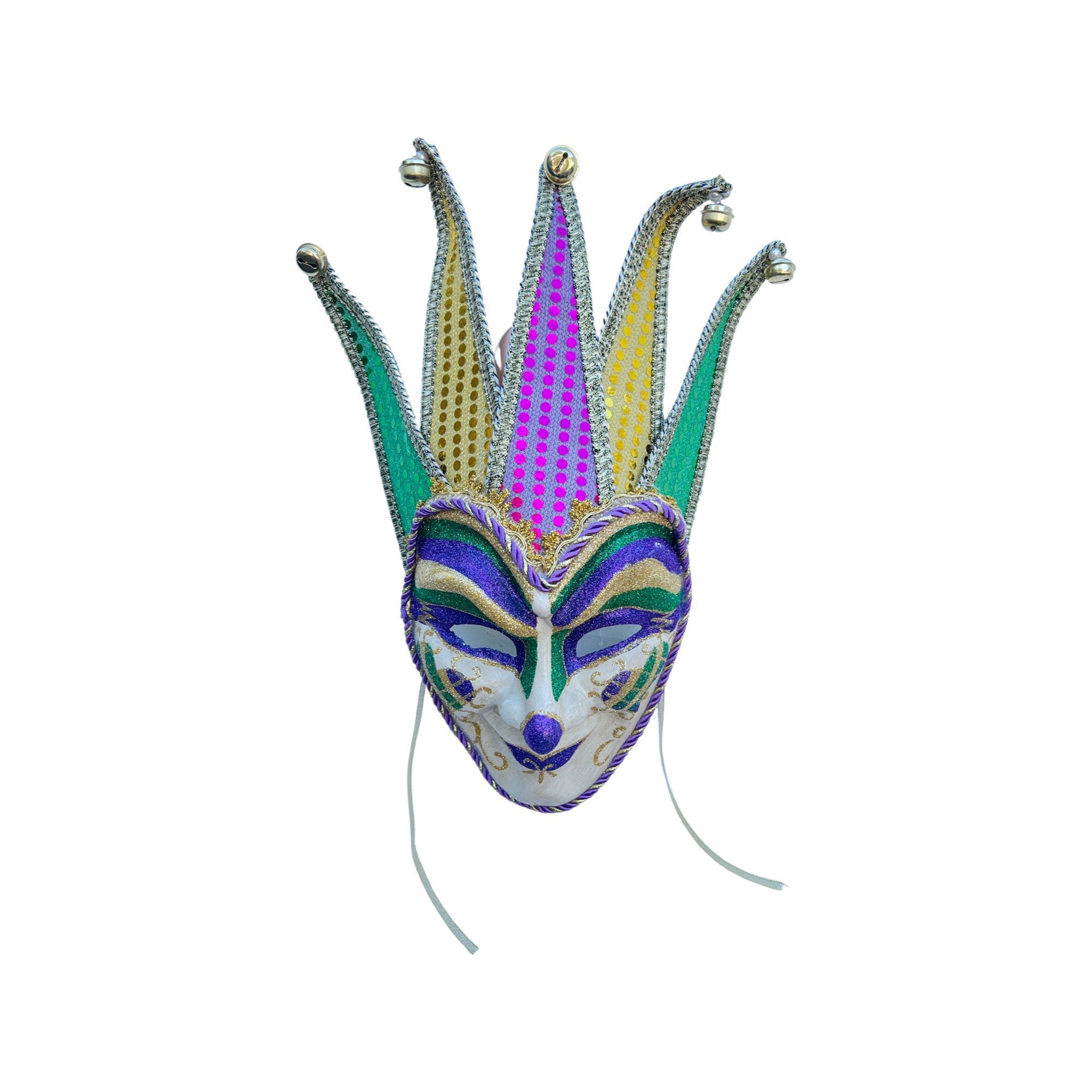 Purple Green Gold Mardi Gras Mask, Wreath Attachment, Wall Decor - Etsy