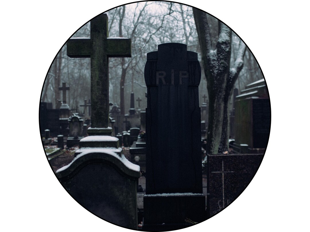 Gravestone Aluminum Sign, Gothic Cemetery Metal Decor, RIP Halloween ...