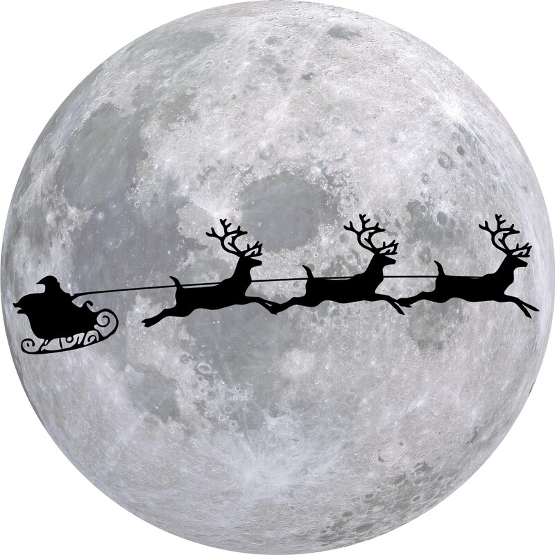 Santa Moon Silhouette - Etsy