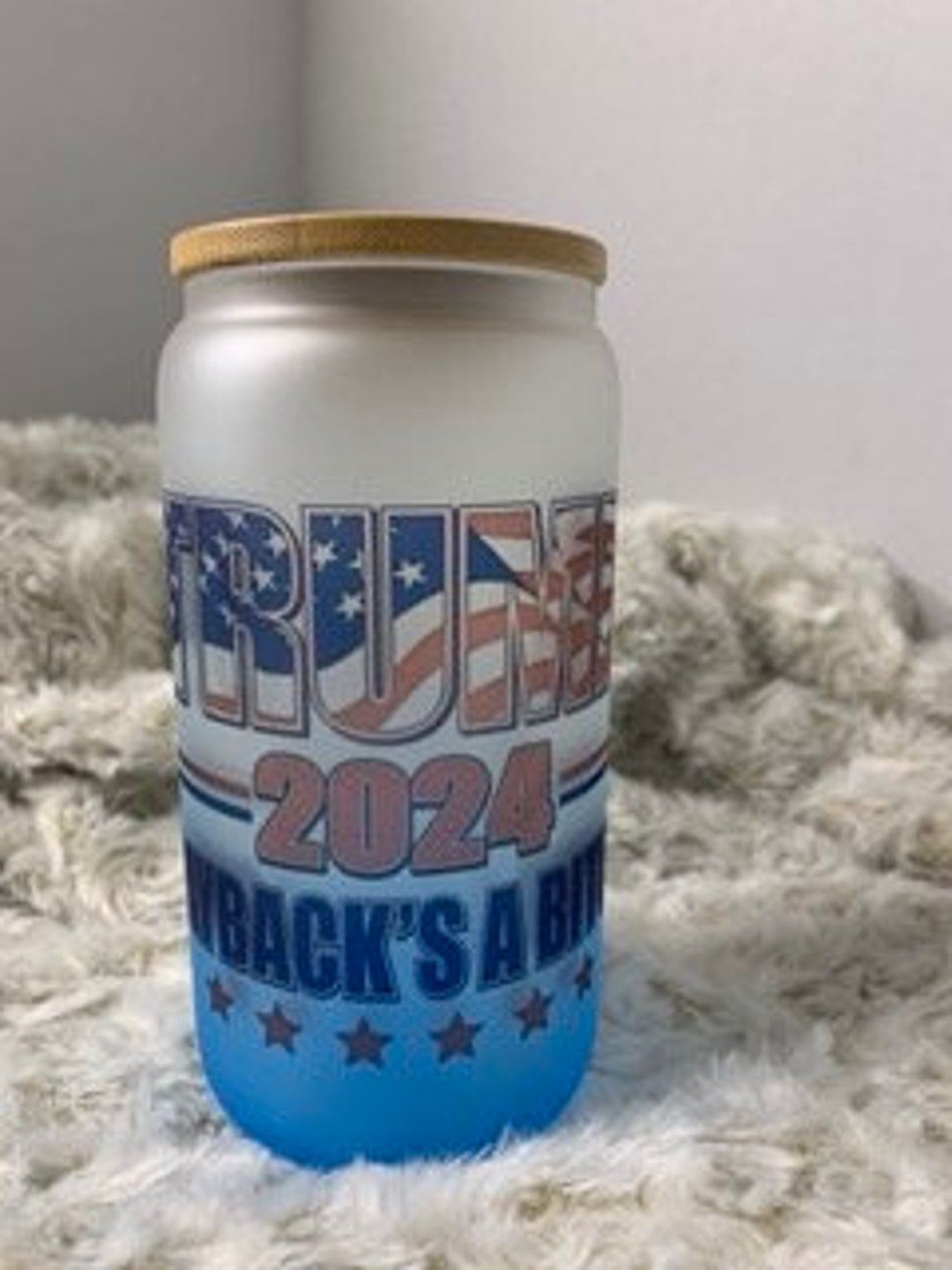 Trump 2024 Glass Can Maga Tumbler Trump Tumbler MAGA Cup Middle Finger ...