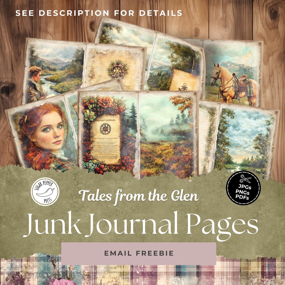 Scottish Tales of the Glen Exclusive Junk Journal Pages Outlander ...