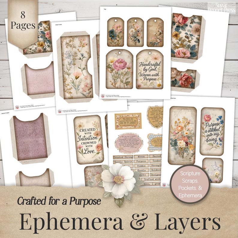 Scripture Scraps Faith Junk Journal Bible Study Printable Kit ...